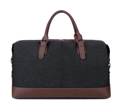 Cina Grandi Capacità Borsa da viaggio cuoio nero tela spalla crossbody fine settimana in vendita