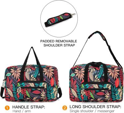 China Foldable Large Capacity Carry on Weekender Overnight Travel Bag with Pattern for sale