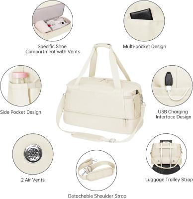 China Bolso de viaje de separación húmeda y seca multifunción de gimnasio de fin de semana en venta