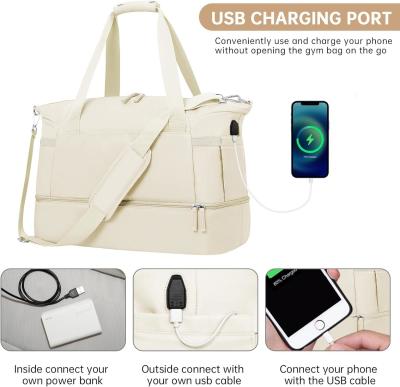 China Bolso de viaje de separación húmeda y seca multifunción de gimnasio de fin de semana en venta