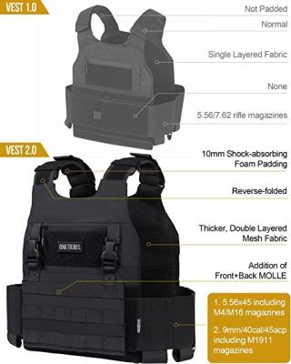 China 600d 1000d Nylon Adjustable Tactical Plate Carrier Vest Army Camo Military Airsoft 9x6x4