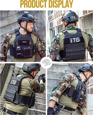 China 600d 1000d Nylon Adjustable Tactical Plate Carrier Vest Army Camo Military Airsoft 9x6x4