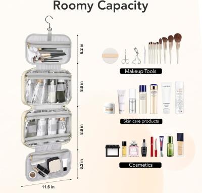 Cina Acqua resistente Toiletry bianco cremoso appeso Makeup organizzatore cosmetico sacchetto da viaggio per accessori da bagno full size in vendita