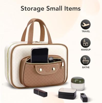 Cina Acqua resistente Toiletry bianco cremoso appeso Makeup organizzatore cosmetico sacchetto da viaggio per accessori da bagno full size in vendita