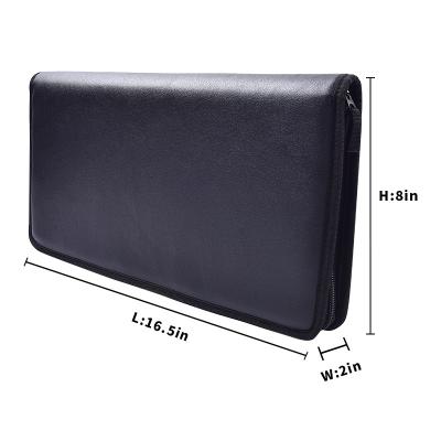 China Leather Chef Knife Bag Backpack Organizer Cases Personalized Black 16.5x8x2" for sale