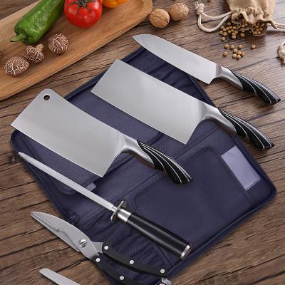 China Leather Chef Knife Bag Backpack Organizer Cases Personalized Black 16.5x8x2" for sale