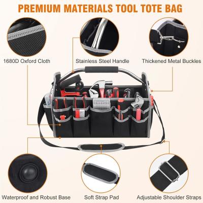 China 16 Zoll 26 Taschen Stahlgriff Custom Travel Tool Bag mit abnehmbaren Schultergurt zu verkaufen