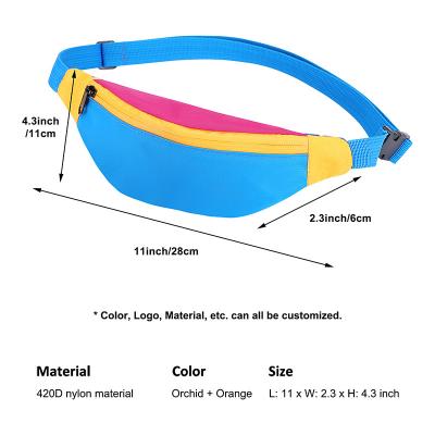 Cina Strap Sling Waist Bag Donna Nylon Fanny Pack 420D 11X2.3X4.3 pollici in vendita