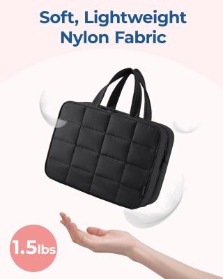 Cina Black Large Carry-on Accessori di viaggio Essentials Puffy Makeup Cosmetico Custom Travel Bag Con Organizzatore Di Gioielli in vendita