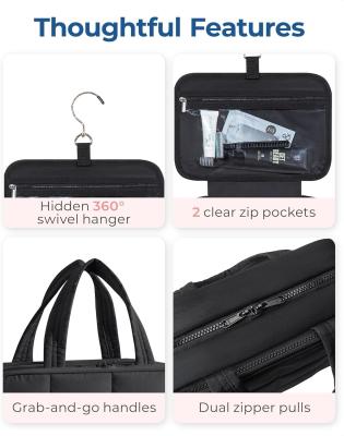 Cina Black Large Carry-on Accessori di viaggio Essentials Puffy Makeup Cosmetico Custom Travel Bag Con Organizzatore Di Gioielli in vendita