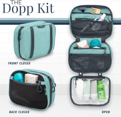 Cina Accessoio ultraleggero organizzatore appeso sacchetto trucco in teal polveroso borsa da viaggio personalizzata con porta spazzole in vendita