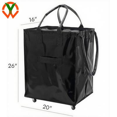 China Large Reusable Shopping Bag On Wheels Rolling Tote Lightweight Grocery Bag With Handles for sale