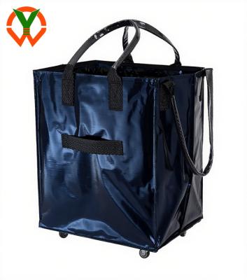 China Large Reusable Shopping Bag On Wheels Rolling Tote Lightweight Grocery Bag With Handles for sale
