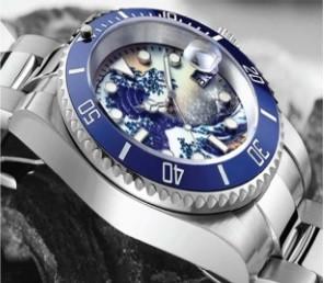 중국 잠수용 시계, 방수된  300 미터, 타임즈 지, 캔렌다, 153g, 스틸 띠 판매용