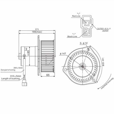 Cina componenti del condizionatore d'aria di 100Pa 3000rpm in vendita