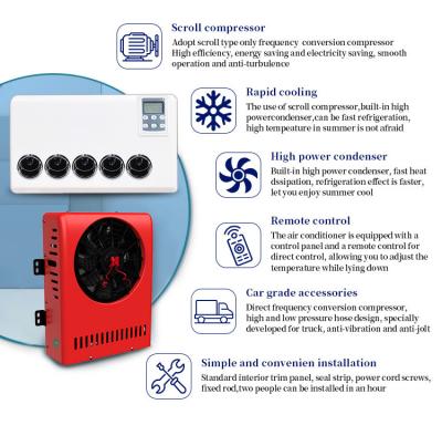 China Factory Sell Electric Scroll Compressor Cooling 12V Parking Split Air Conditioner for sale