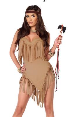 China Fancy Fringe Sexy Native American Costume Wholesale with Size S to XXL Available for sale