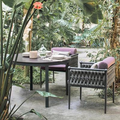 Cina Tessuto impermeabile UV resistente 45D Densità di cotone Rattan Mobili da giardino Set da pranzo in vendita