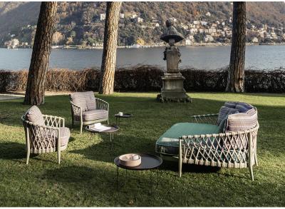 Cina Poltroncino di cotone da bambola morbida stile moderno giardino corda di rotino divano set per balcone patio in vendita