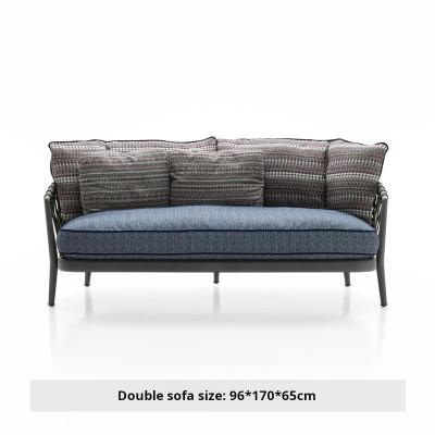 Cina Poltroncino di cotone da bambola morbida stile moderno giardino corda di rotino divano set per balcone patio in vendita