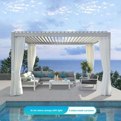 Cina Pergola in alluminio 3x4M con tetto a luccio e luci a LED in vendita