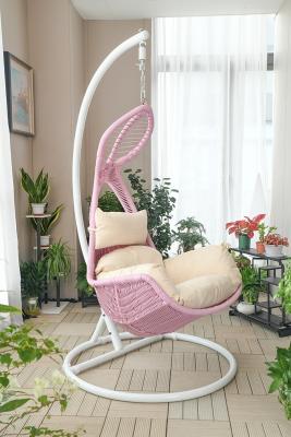 China Hanging Wicker Swing Chair 102*193CM With Durable PE Rattan And Comfortable Cushions for sale