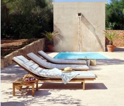 China Op maat gemaakt Luxe Pool Teak Hout Loungestoel met wielen Lesiure Bed Te koop