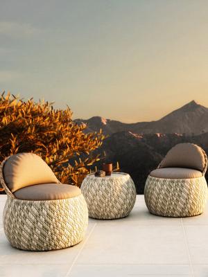 Cina Set da tavolo e divano in alluminio rattan PE nordico semplice da cortile in vendita