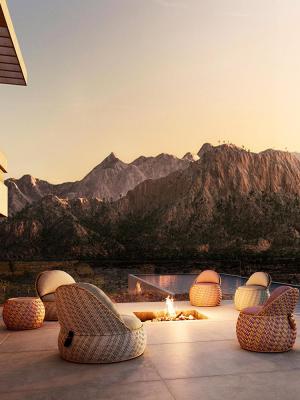 Cina Set da tavolo e divano in alluminio rattan PE nordico semplice da cortile in vendita