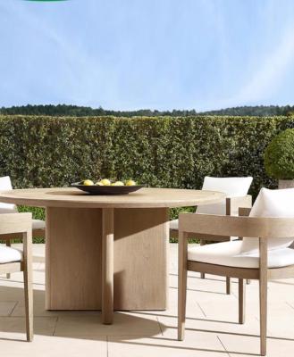 中国 Outdoor Teak Dining Teakwood Patio Table And Chairs Anti Corrosion Anti Cracking 販売のため