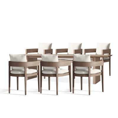 中国 Outdoor Teak Dining Teakwood Patio Table And Chairs Anti Corrosion Anti Cracking 販売のため