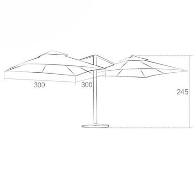Cina Customized High End Giardino Patio Due Testa Ombrello Esterno Cantilever Parasole 3x3M in vendita