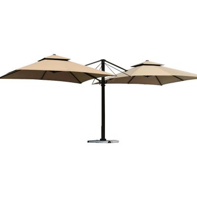 Cina Customized High End Giardino Patio Due Testa Ombrello Esterno Cantilever Parasole 3x3M in vendita