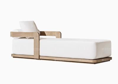 China Outdoor Garden Sun Lounger Teak Wood Modern Style Hotel Pool  Lounge Chair And Bed Te koop