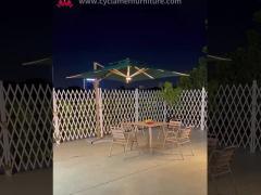 Zonne buiten Aluminium strand paraplu LED licht Parasol 2.7M