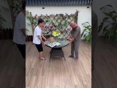 Minimalist New Nordic Courtyard Handmade PE Rattan Table and Chairs Sets