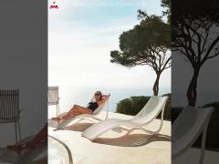 Eenvoudige moderne tuin zwembad Teak hout Aluminium Leisure stoel Loungebed Voor het slapen