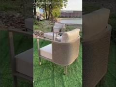 High-end Stainless Steel Frame Modern Outdoor Garden Furniture Sofa Lounge Chair Set