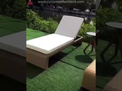 Moderne tuin zwembad Lazy Patio Leisure Chair PE Rattan Twisted Vine Lounge Bed Voor slapen