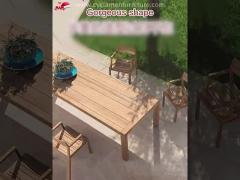 Nordic Modern Round And Rectangle Teak Table Outdoor Eetkamer Tafel en stoel voor 10 personen