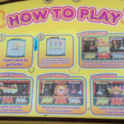 Cina Macchina su misura della galleria dei bambini, macchina pazza del gioco di lotteria del biglietto dei giocatori del giocattolo 3 in vendita