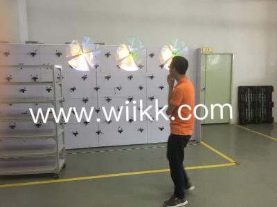 China O jogo do holograma do App 3D do Portable 65cm conduziu a definição das asas 1600*720 do fã 2 da propaganda à venda