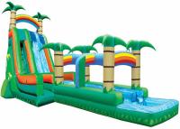 China Palm Tree Bouncy Castle Water Slide Practical Workmanship Long Durability for sale