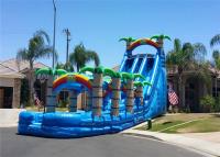 China Palm Tree Bouncy Castle Water Slide Practical Workmanship Long Durability for sale