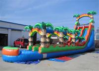 China Palm Tree Bouncy Castle Water Slide Practical Workmanship Long Durability for sale