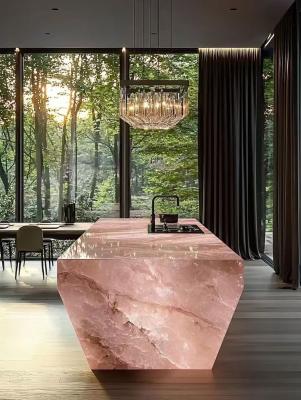 China Hot Sale Luminous Tables Restaurant New Type Furniture Square Ice Crack Onyx Luminous Coffee Table Tea Table for Bar Pub Restaurant 48'' 1200mm Back Lighted Translucent Furniture for sale