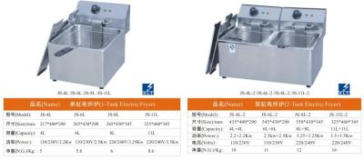 China 6L 11L Electric Gas Deep Fryer Commercial French Fries Machine 1/2 Tanks 1/2 Baskets for sale