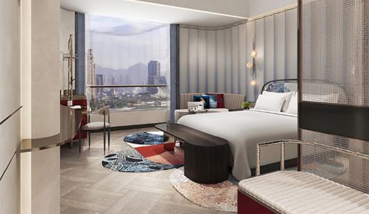 Quality Sleek Modern Hotel Furniture Bedroom Suite Packages Venner Finishing Custom for sale