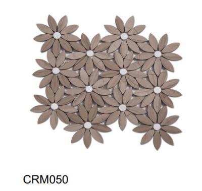 China Mosaic White Marble Backsplash Kitchen Mesh On Mounted Glazed Vitrified Tiles for sale