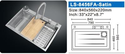 Китай Дождь Водопад Нержавеющая сталь Кухонная раковина 304SS Подъемная однослойка продается